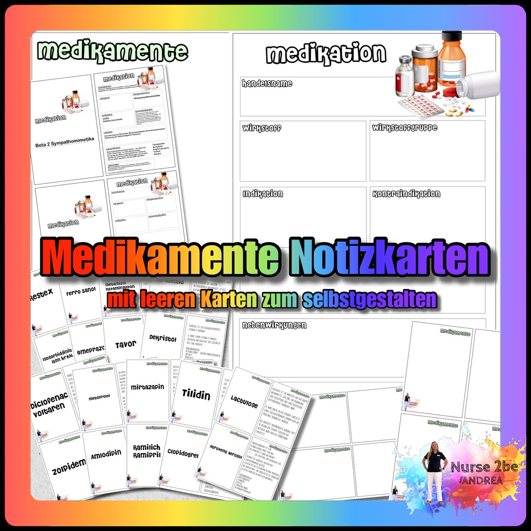 015/007 Medication Note Cards - Etsy