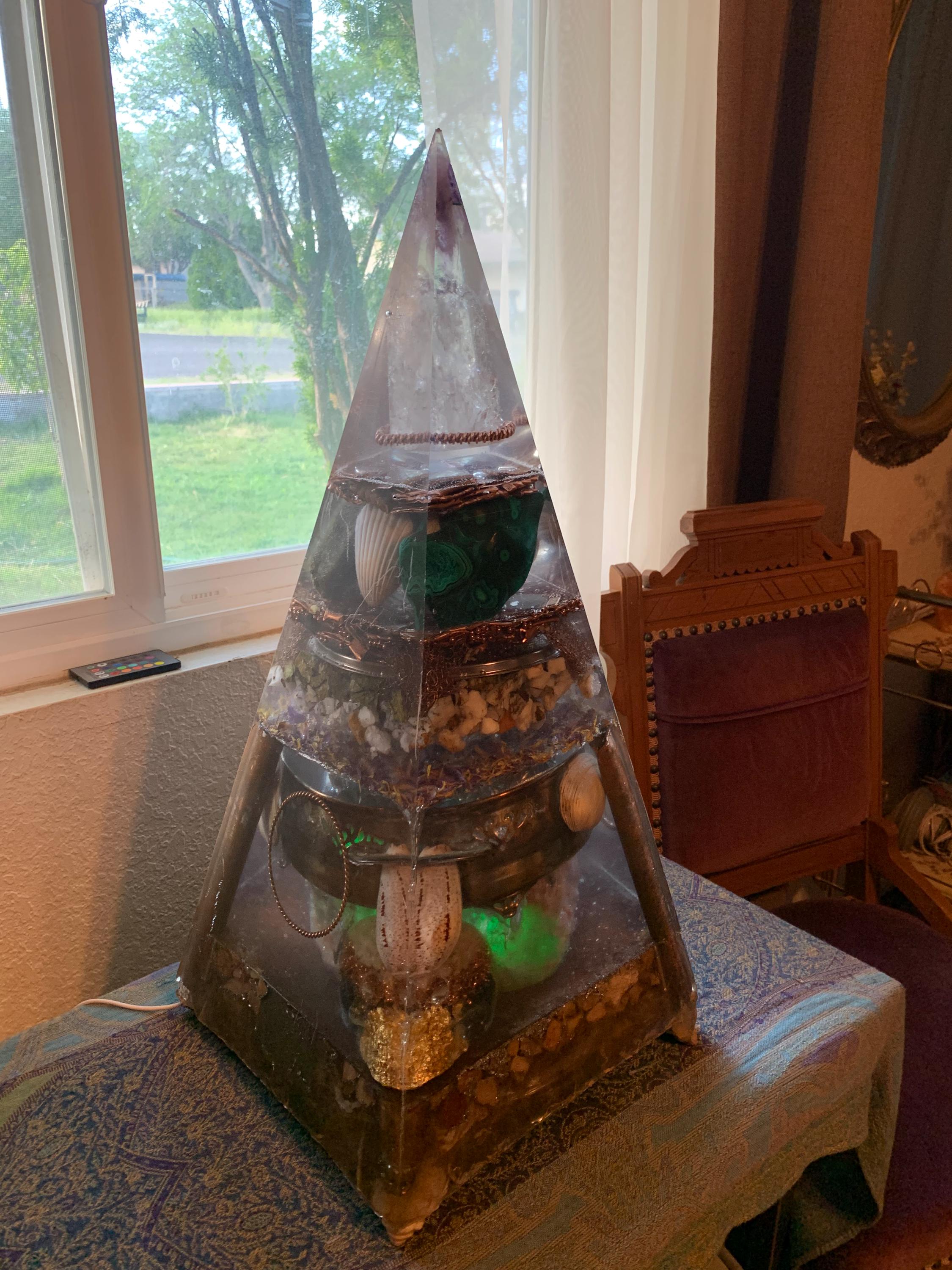 MEGA 2ft Tall 50+lb Orgonite Pyramid Crystal Lamp - Etsy