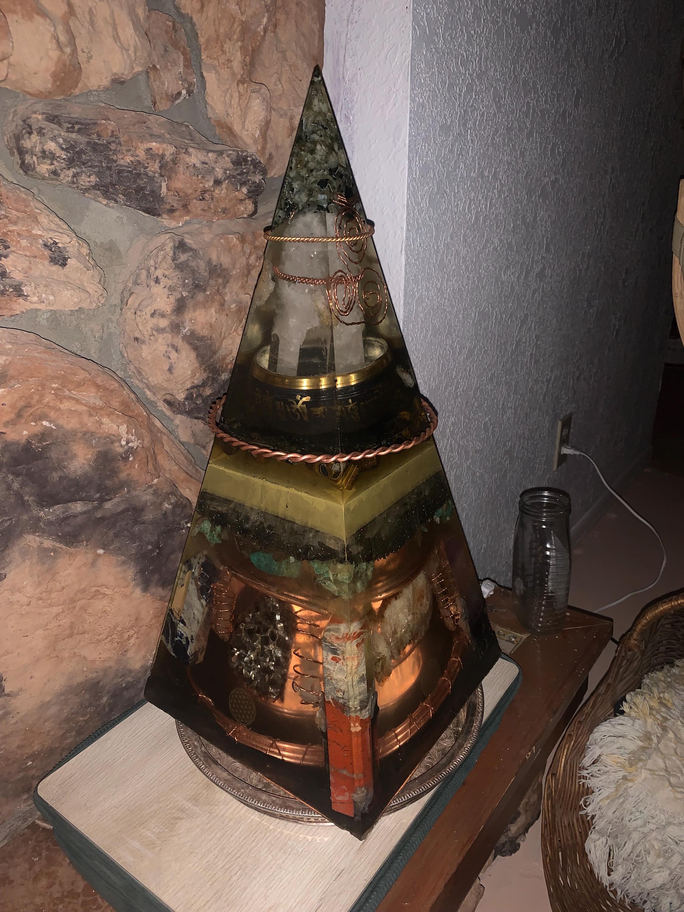 MEGA 2ft Tall 50+lb Orgonite Pyramid Crystal Lamp - Etsy