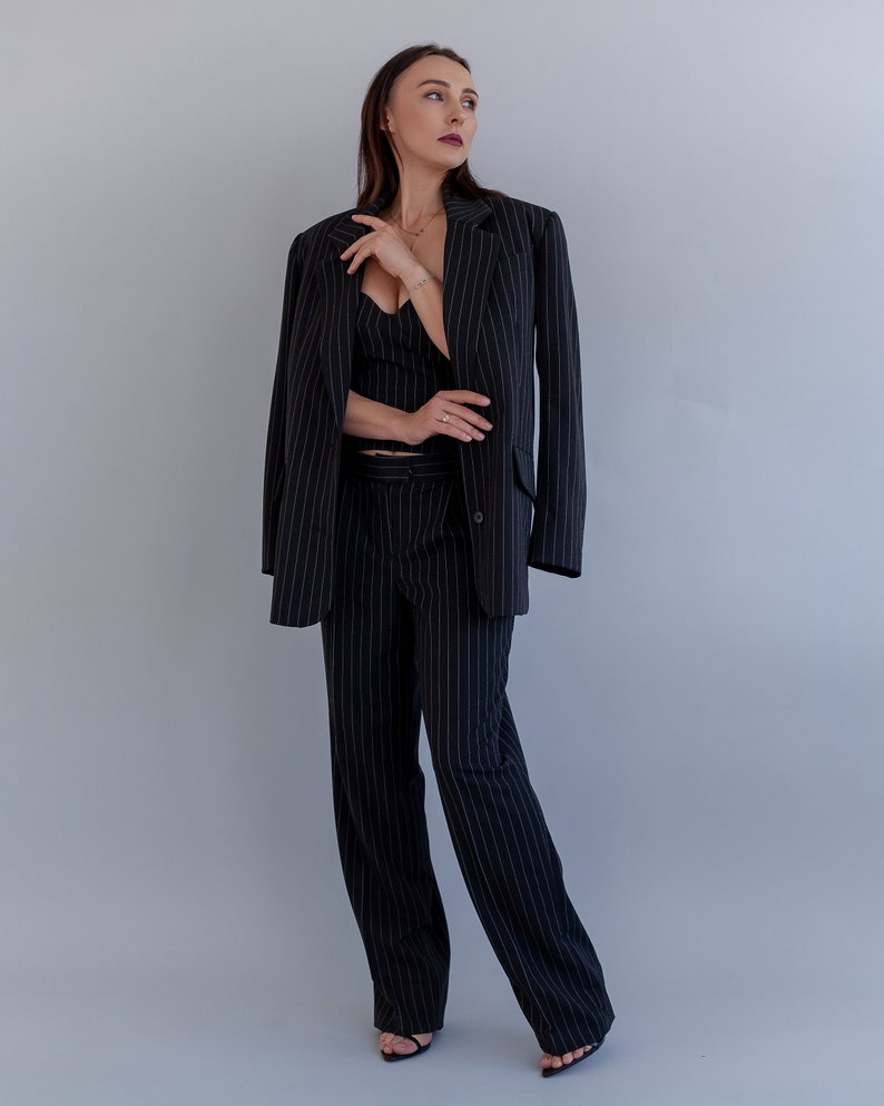 Pinstripe Bustier Corset Top, Formal Tube Top for Women's Pinstripe ...