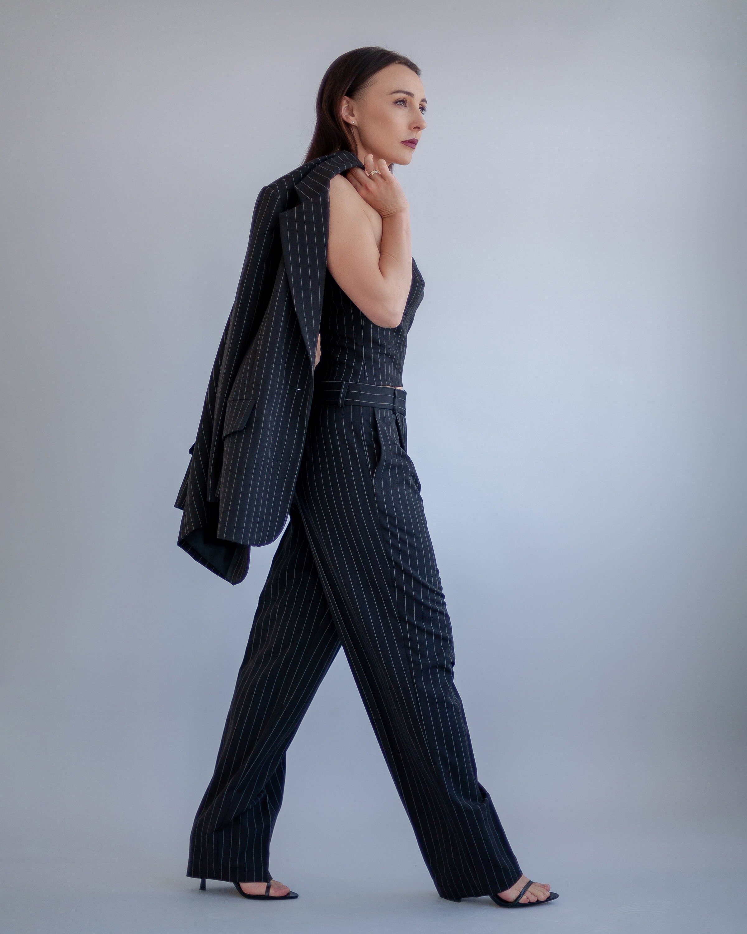 Pinstripe Bustier Corset Top, Formal Tube Top for Women's Pinstripe ...