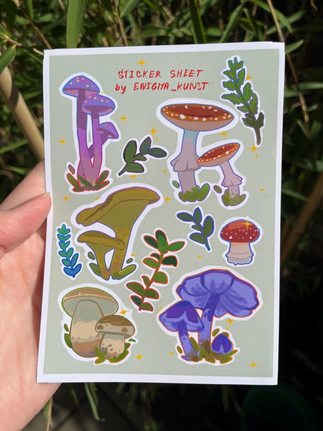 A6 Mushroom Sticker Vinyl Sheet, Sticker Set, Fantasy - Etsy