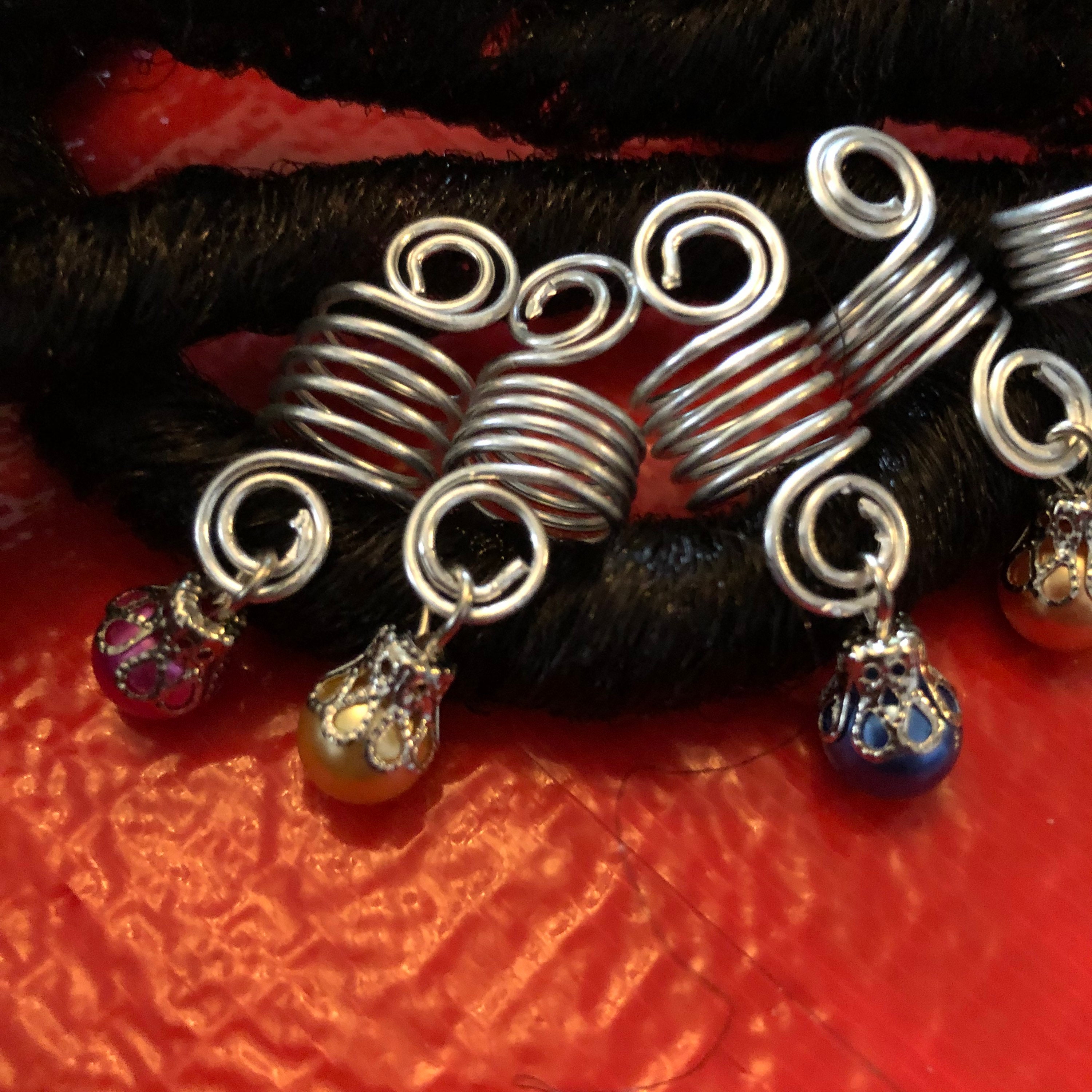 Pearl Bead Silver Swirl Locs Braids - Etsy