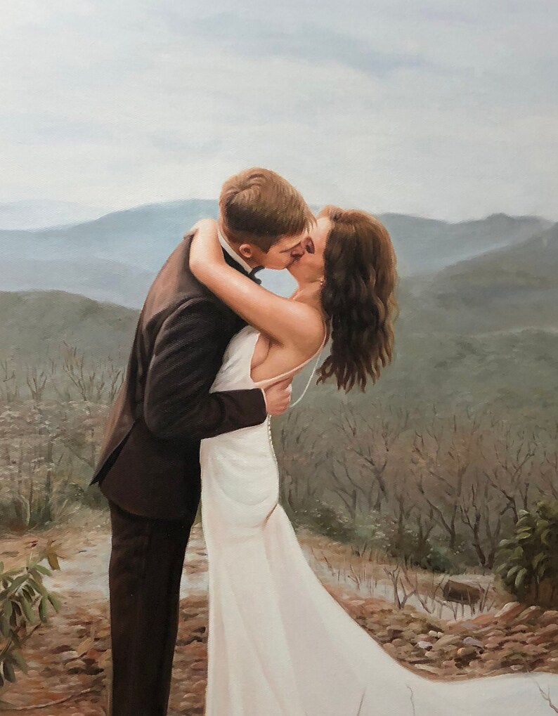 Wedding Oil Painting,hand Paint Portrait,custom Portrait Painting,paint ...
