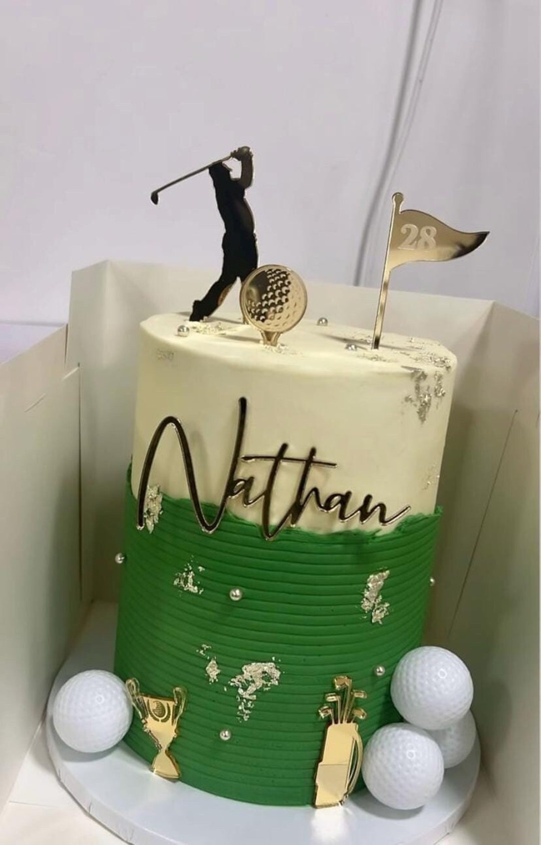 Golf Cake Charm Set - Golf Cake Toppers-gold Acrylic-golfer Cake Topper ...