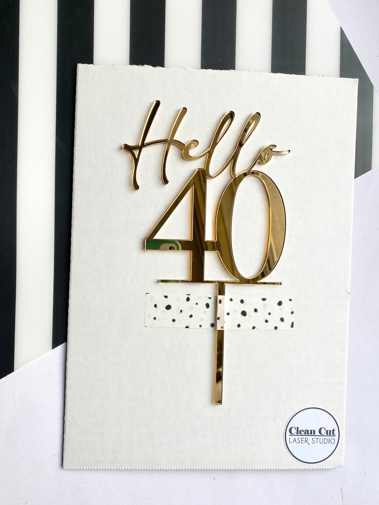 Hello 40 Cake Topper 40th Birthday Cake Topper Hello 40 Topper Gold ...