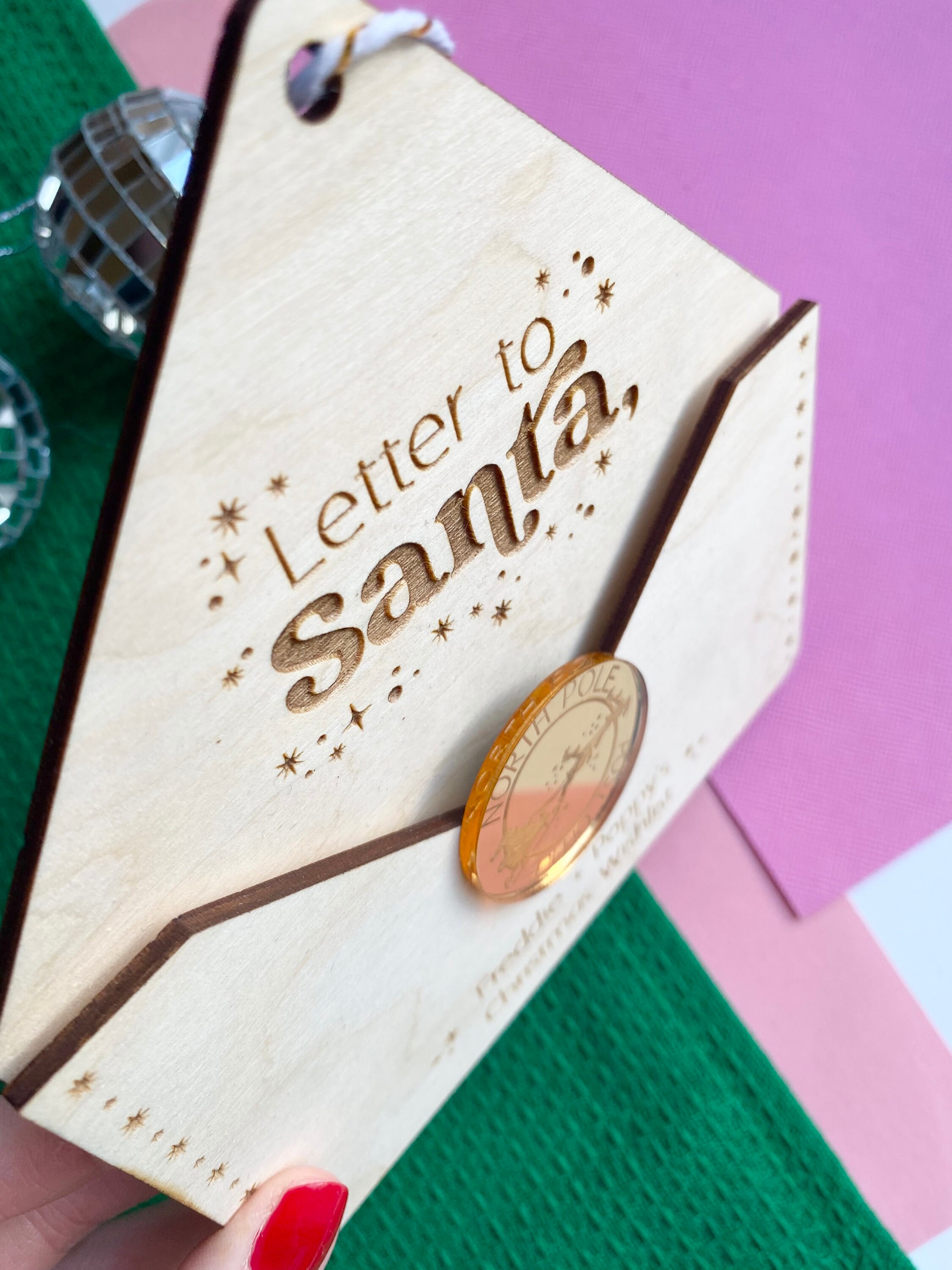 Personalised Wooden Santa Letter Holder - Letter to Father Christmas ...