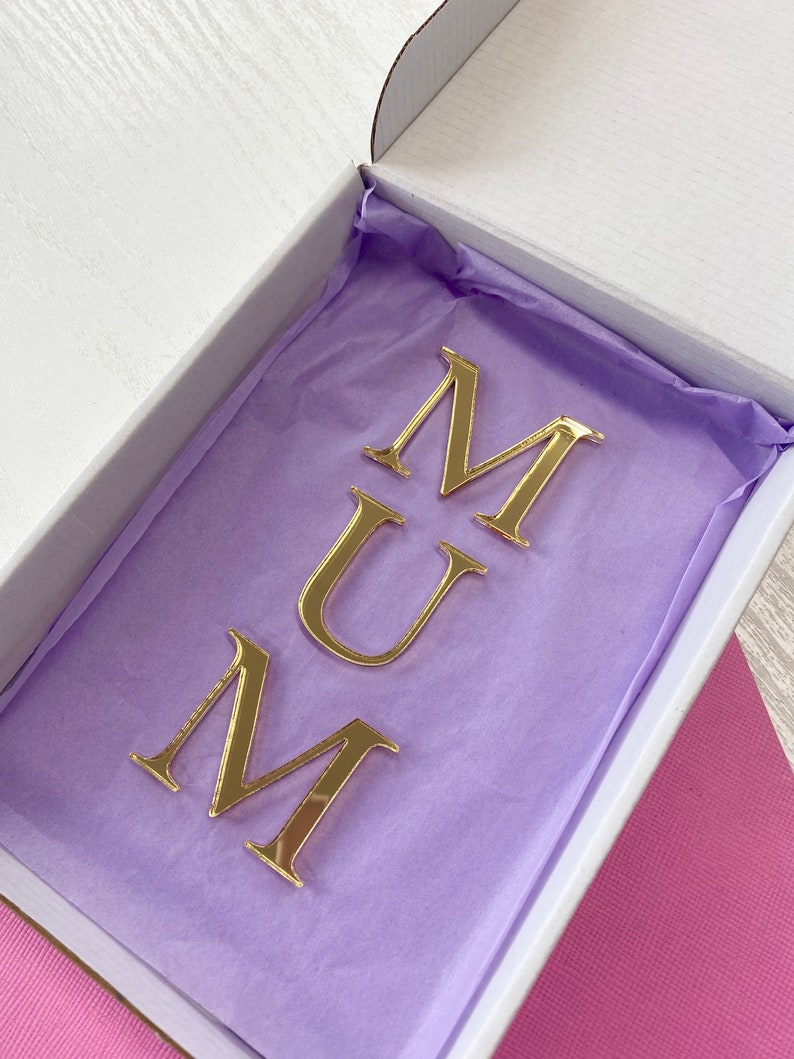 Mum Birthday Cake Topper - Birthday Cake Charm - Cake Decor - Mum Gold ...
