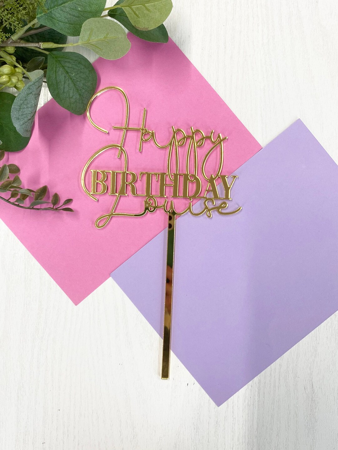 Birthday Cake Topper - Personalised Cake Topper - Birthday Name Cake ...