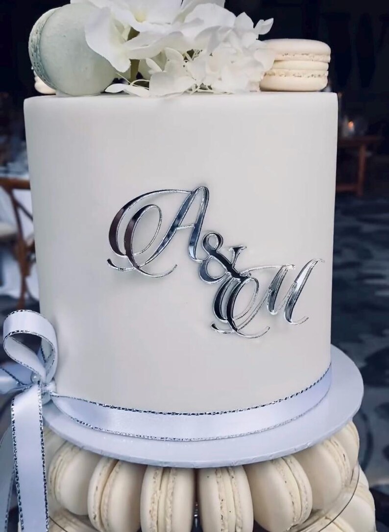 Monogram Wedding Cake Charm - Cake Charm - Gold Wedding Cake Topper ...