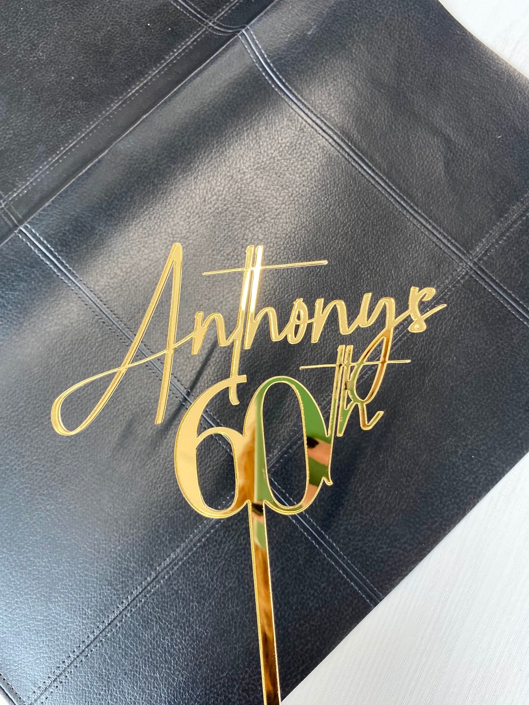 Name Age Cake Topper - Acrylic Gold Cake Topper - Birthday Cake Topper ...