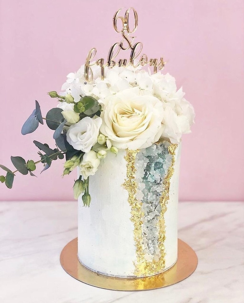 60 & Fabulous Cake Topper 60th Birthday Cake Topper | Etsy