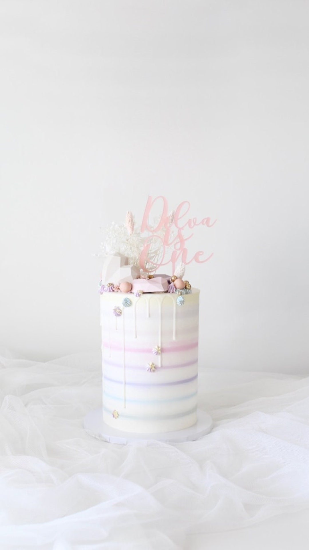 Pink Birthday Cake Topper - Pink Cake Topper - Acrylic Name Age Cake ...