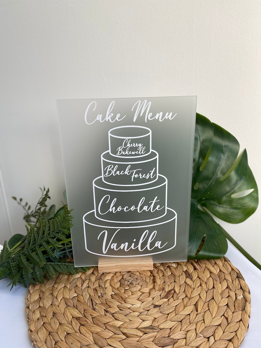 Cake Flavour Sign Wedding Cake Sign Acrylic Cake Sign - Etsy