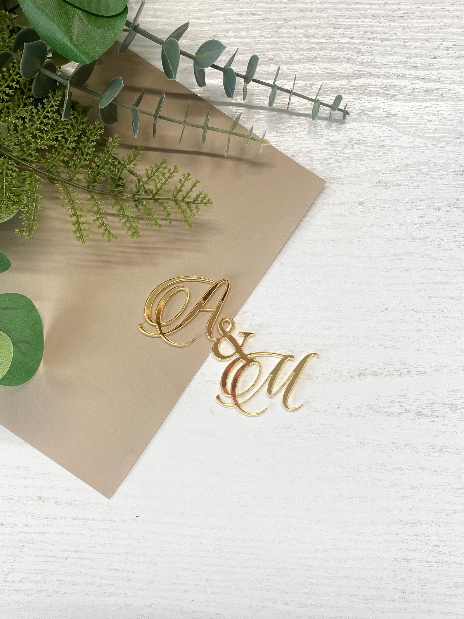 Monogram Wedding Cake Charm - Cake Charm - Gold Wedding Cake Topper ...