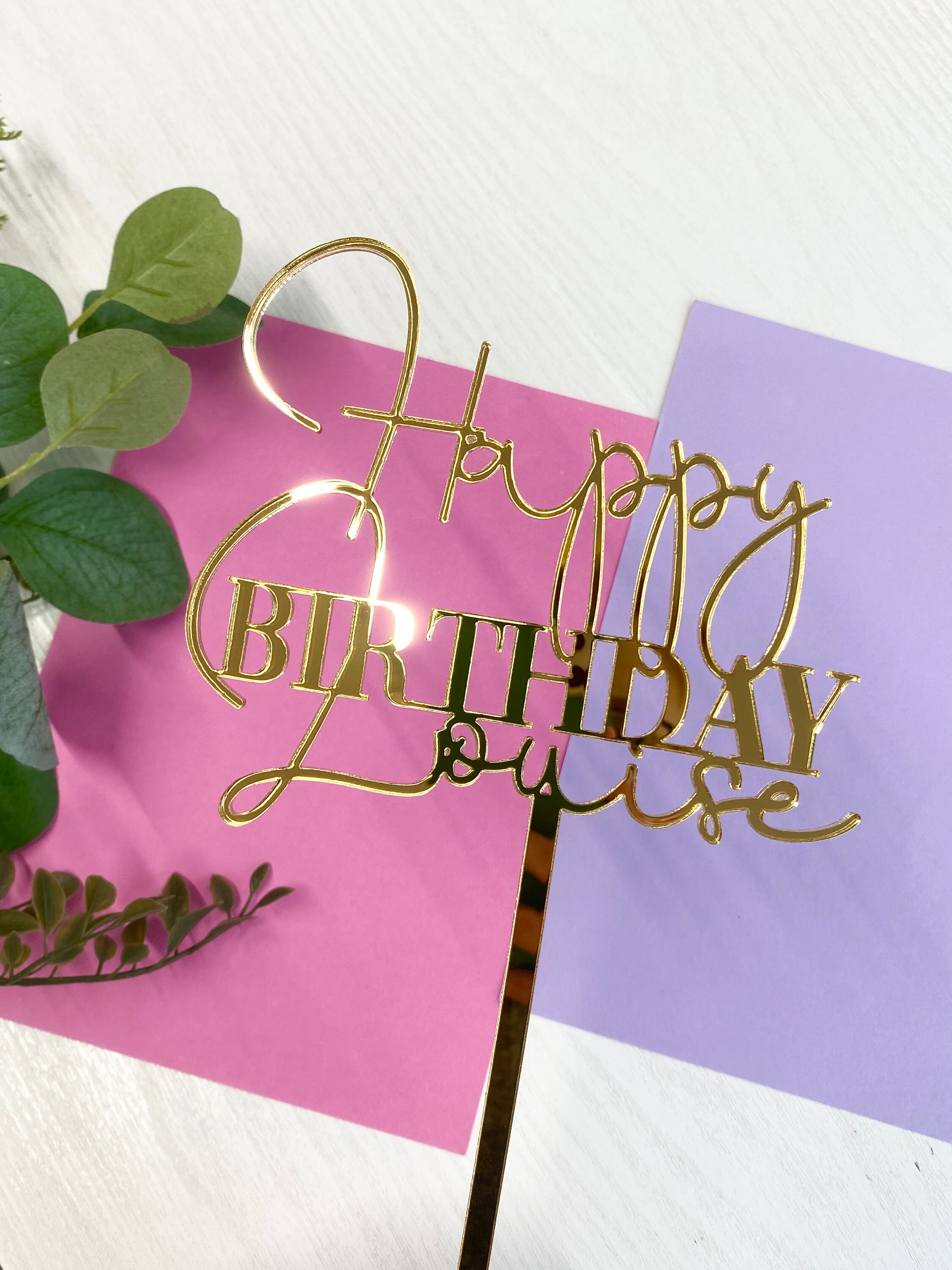 Birthday Cake Topper - Personalised Cake Topper - Birthday Name Cake ...