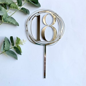 18 Cake Topper - 18th Birthday Cake Topper - Cake Decor - Birthday ...