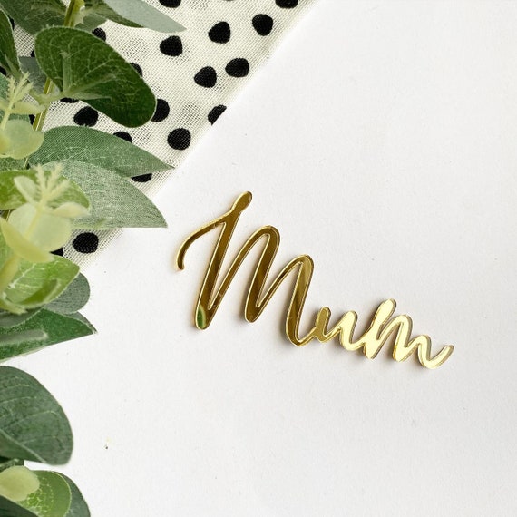 Mum Cake Charm Gold Cake Topper Mother's Day Cake Topper - Etsy UK