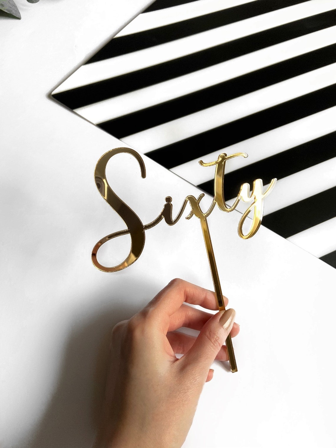 Gold Sixty Cake Topper Cake Toppers Birthday Cake Cake | Etsy