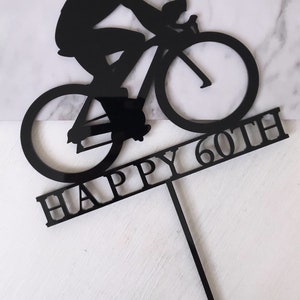 Bike Cake Topper - Black Bike Cake Topper - Acrylic Birthday Cake ...