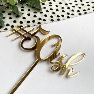 Gold 50th Birthday Cake Topper - 50th Birthday Topper - Party Supplies ...