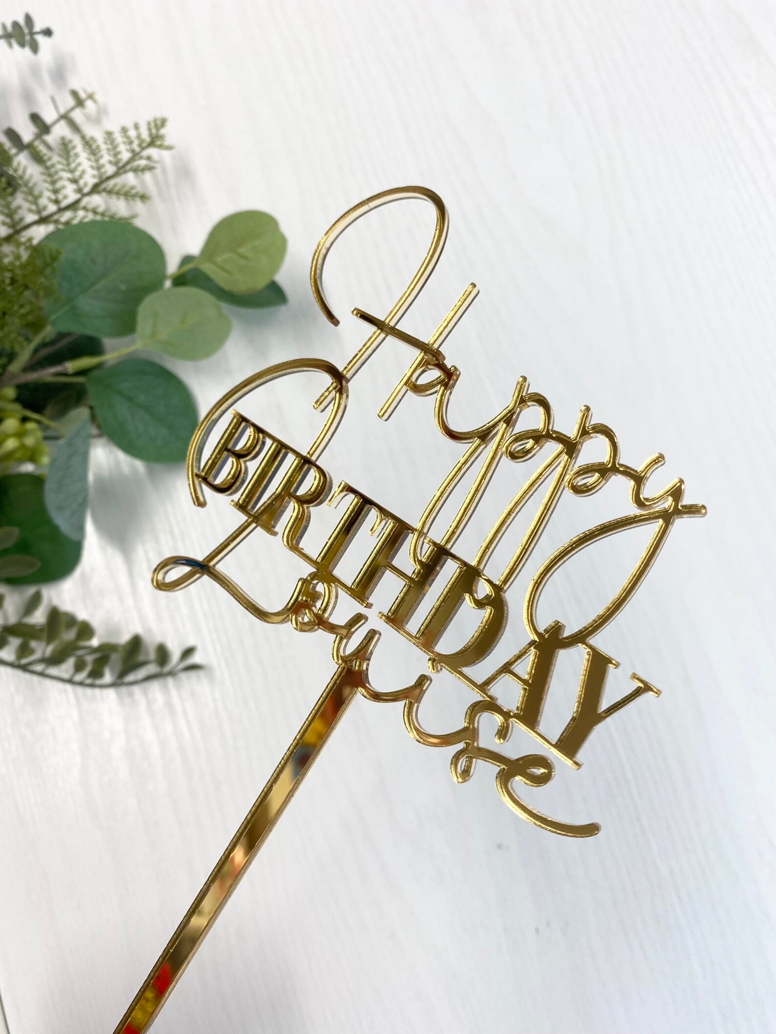 Birthday Cake Topper - Personalised Cake Topper - Birthday Name Cake ...