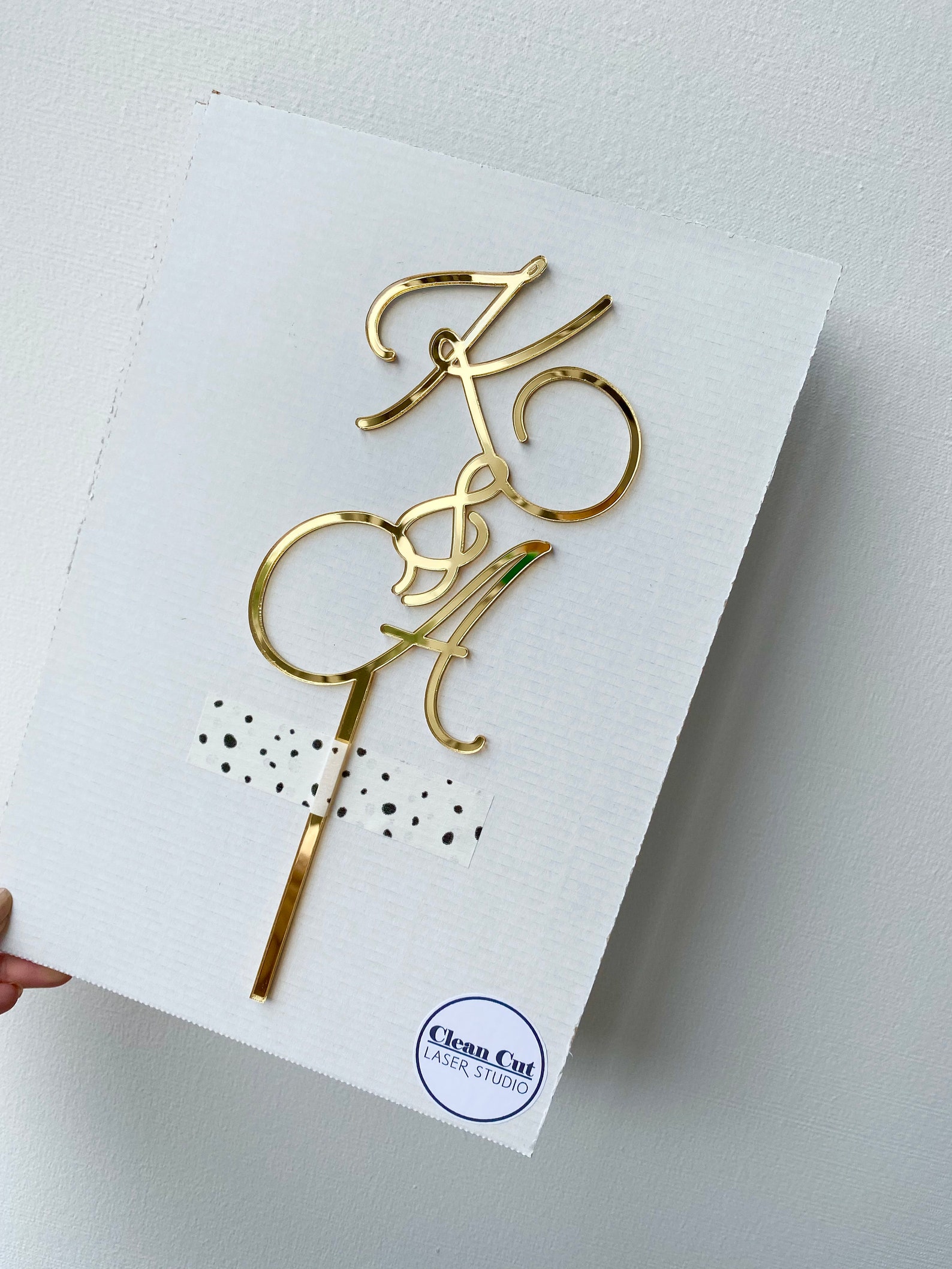 Initial Wedding Cake Topper - Engagement Cake Topper-gold Wedding Cake ...