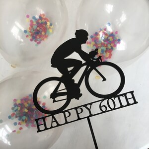 Bike Cake Topper - Black Bike Cake Topper - Acrylic Birthday Cake ...
