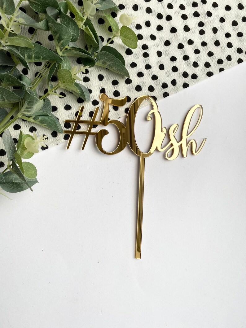 Gold 50th Birthday Cake Topper 50th Birthday Topper Party | Etsy