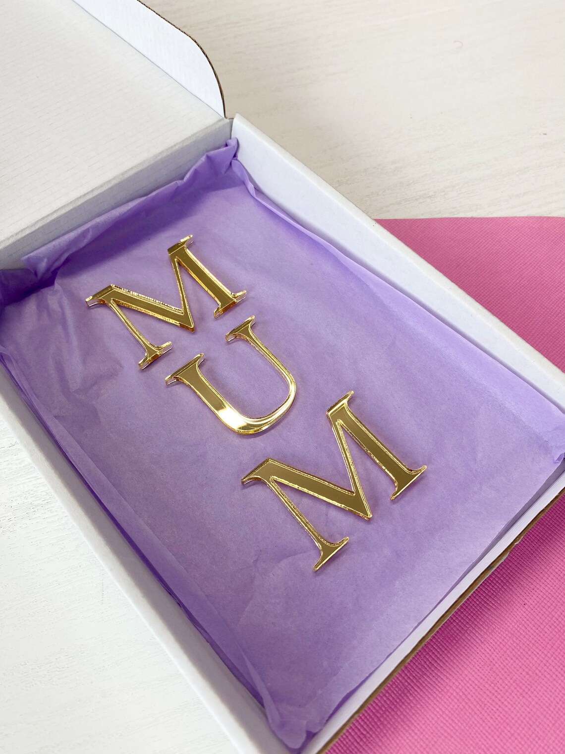 Mum Birthday Cake Topper - Birthday Cake Charm - Cake Decor - Mum Gold ...