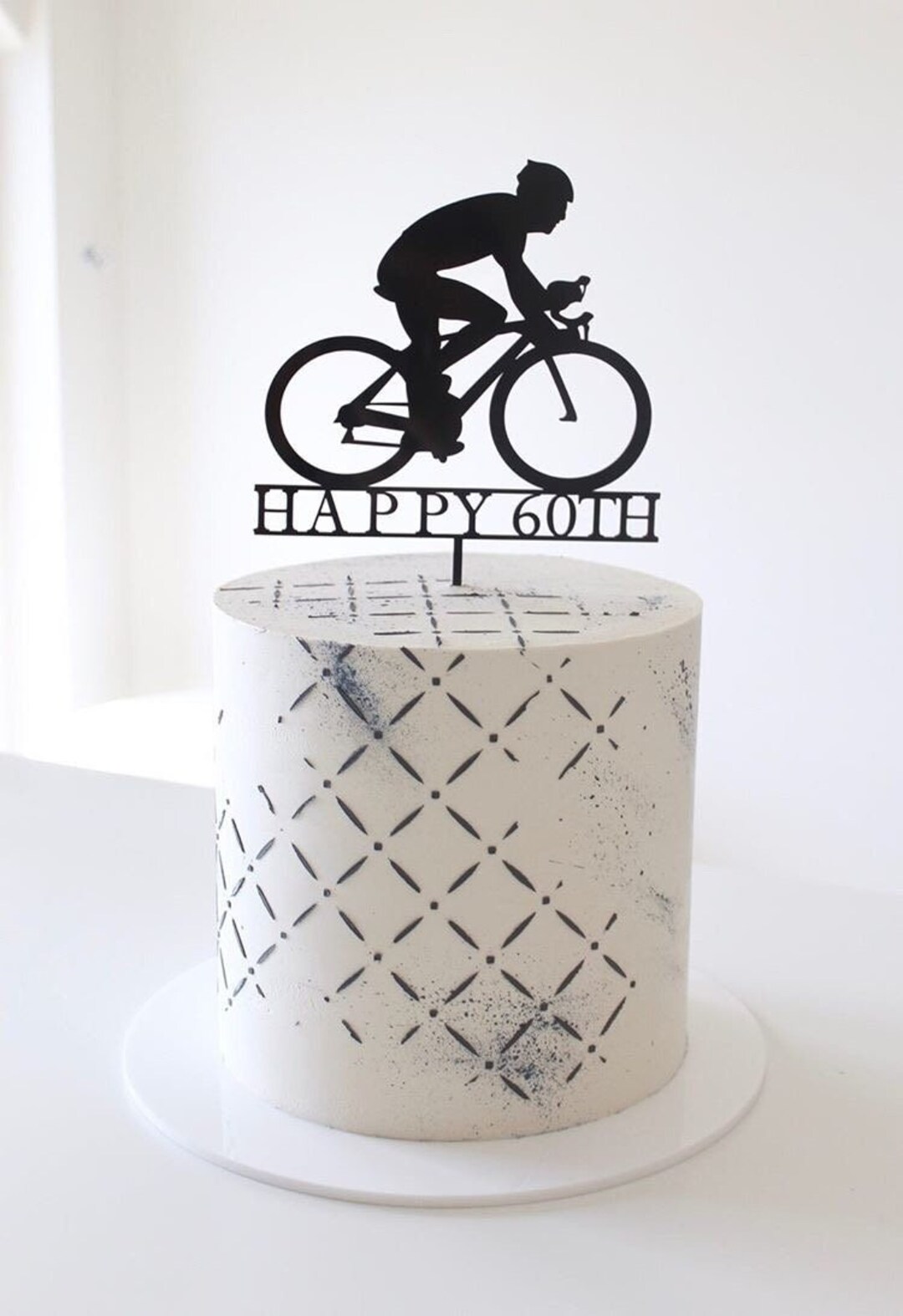Bike Cake Topper - Black Bike Cake Topper - Acrylic Birthday Cake ...