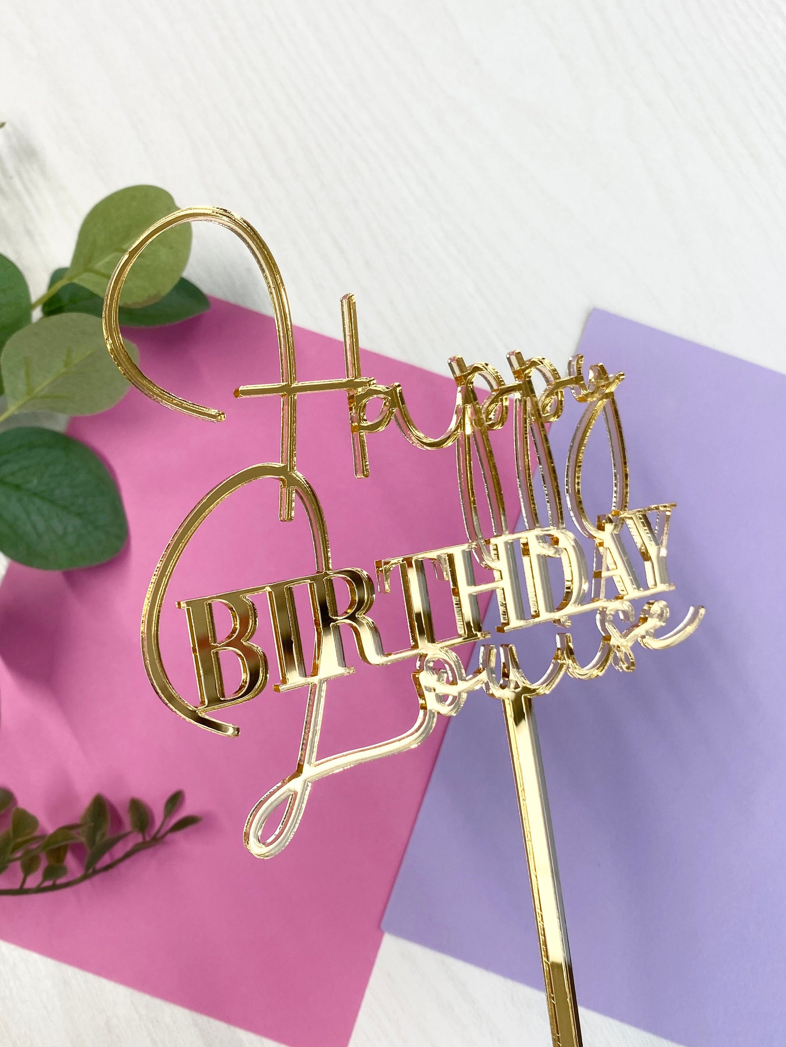 Birthday Cake Topper - Personalised Cake Topper - Birthday Name Cake ...