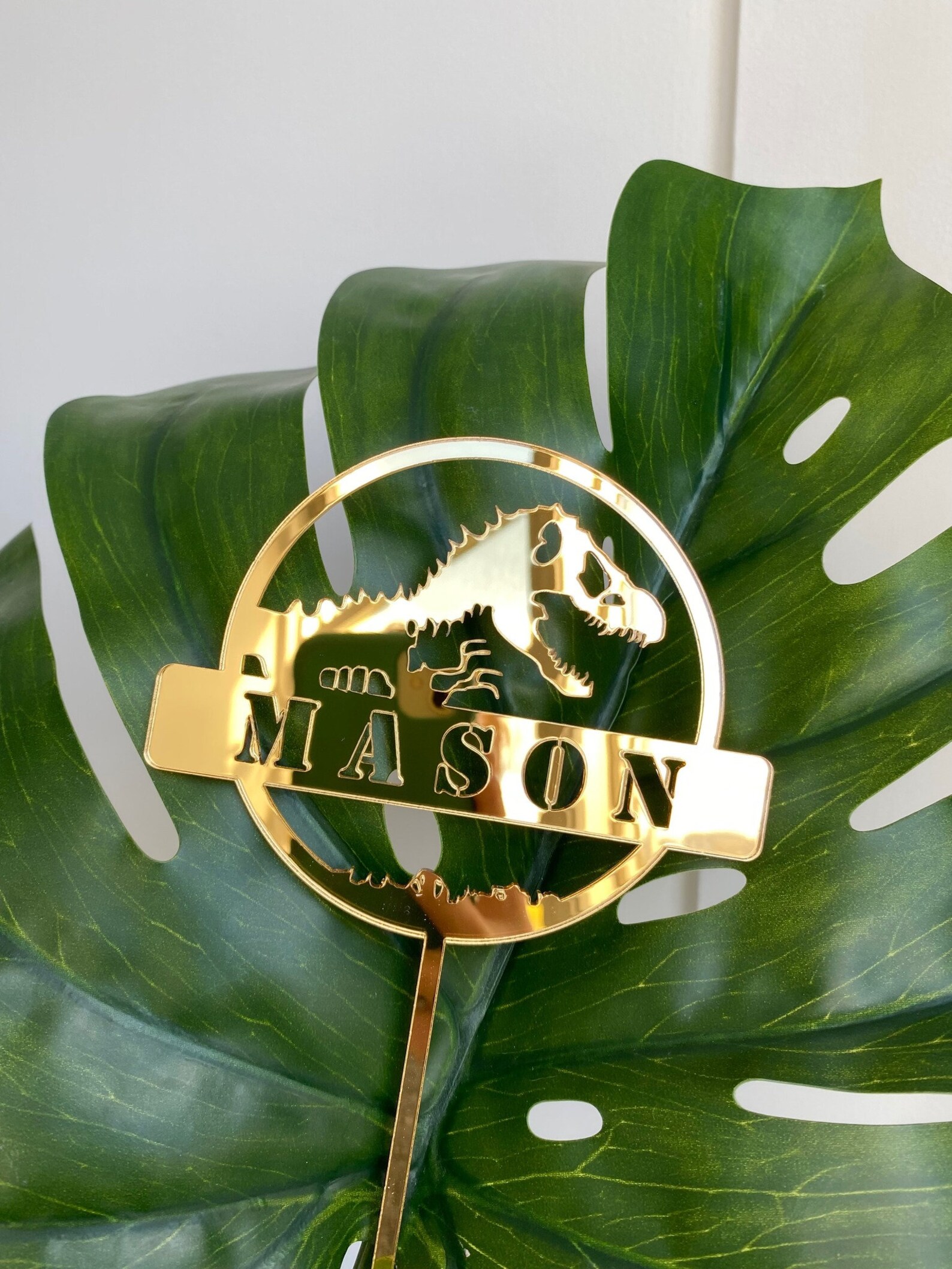 Dinosaur T-rex Cake Topper Acrylic Gold Cake Topper Boys - Etsy UK