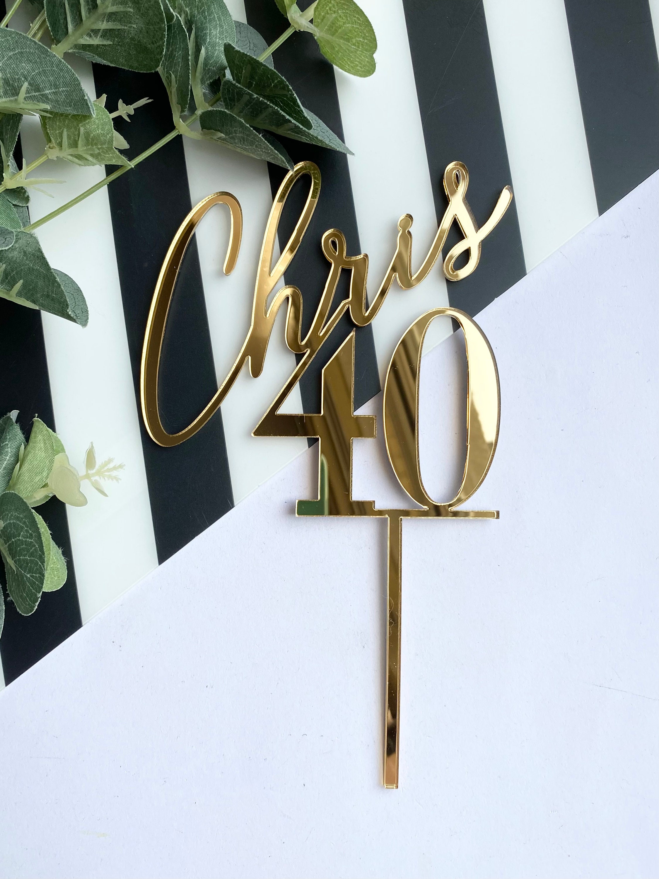 Name and Number Cake Topper Black Cake Topper Birthday - Etsy UK