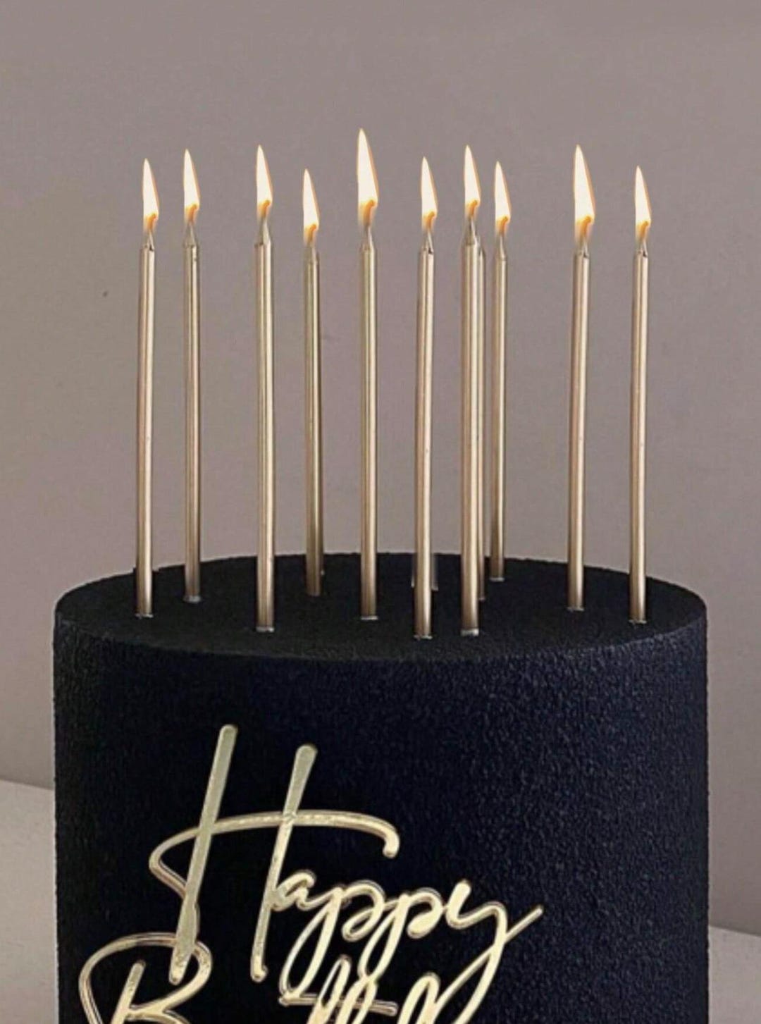 Gold Birthday Candles-tall Gold Candles-birthday Cake Candles-12 Tall ...
