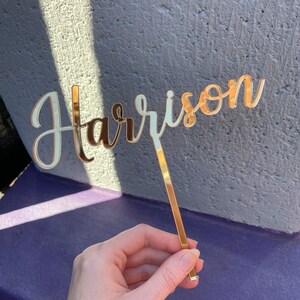 Gold Acrylic Cake Topper - Birthday Cake Topper - Gold Cake Decor ...
