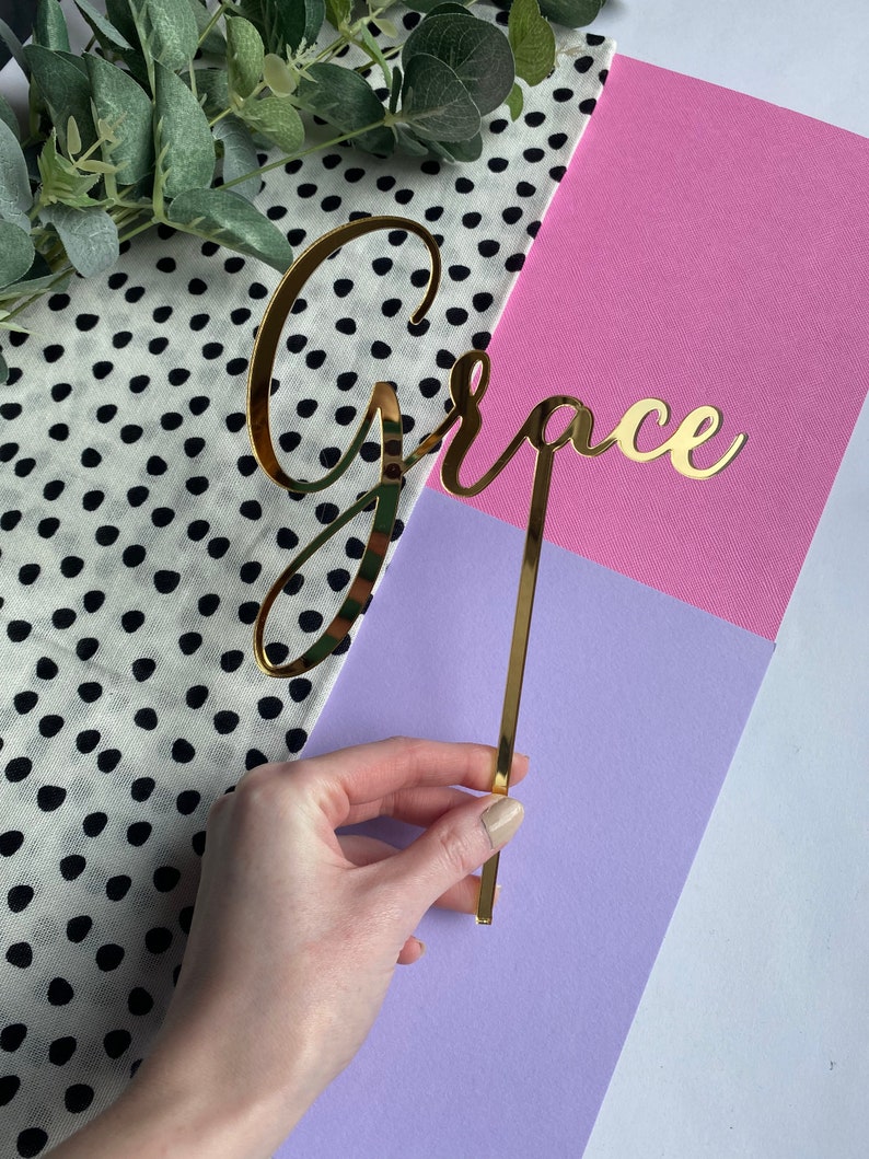 Name Cake Topper - Birthday Cake Topper - Party Supplies - Personalised ...