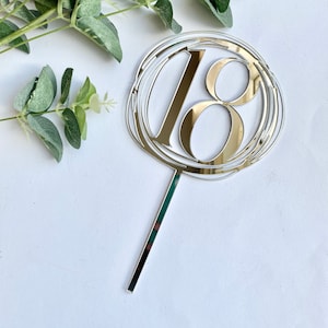 18 Cake Topper - 18th Birthday Cake Topper - Cake Decor - Birthday ...