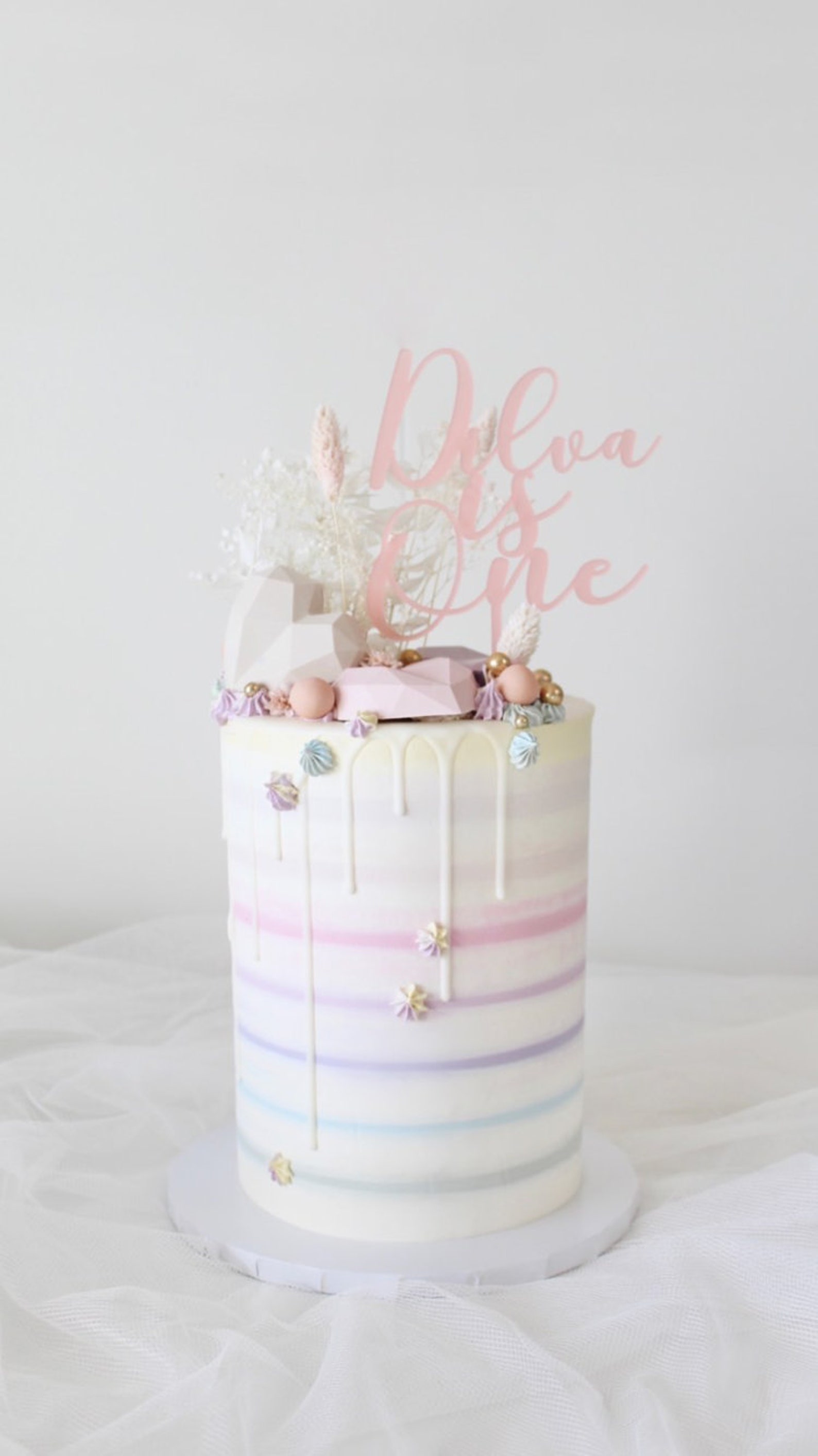 Pink Birthday Cake Topper - Pink Cake Topper - Acrylic Name Age Cake ...