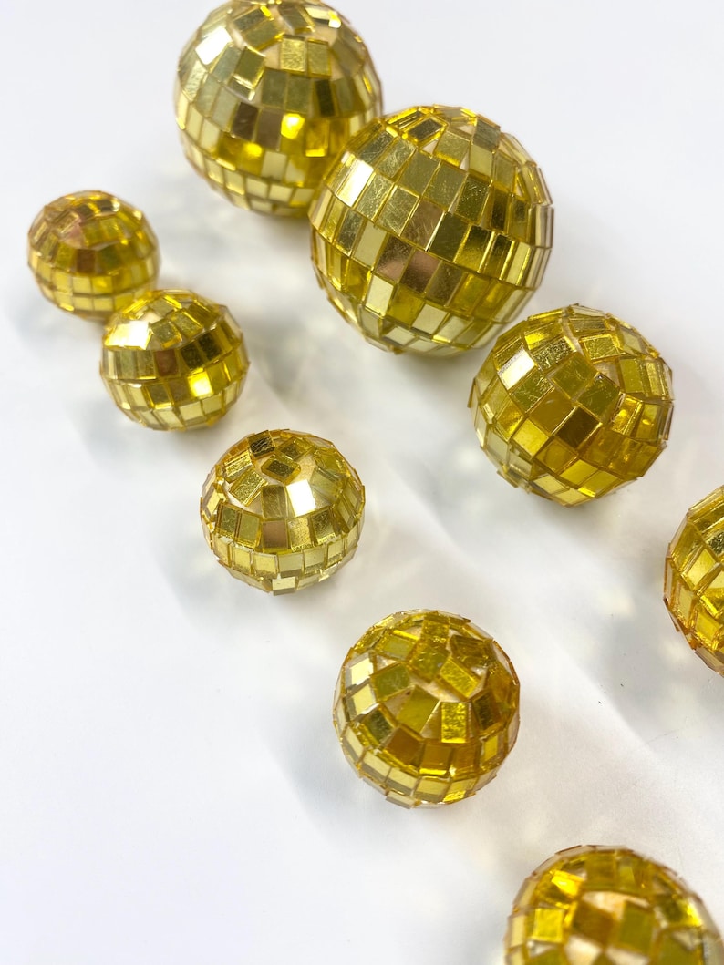 Gold Disco Balls - Mini Disco Balls - Cake Decorations-gold Cake ...