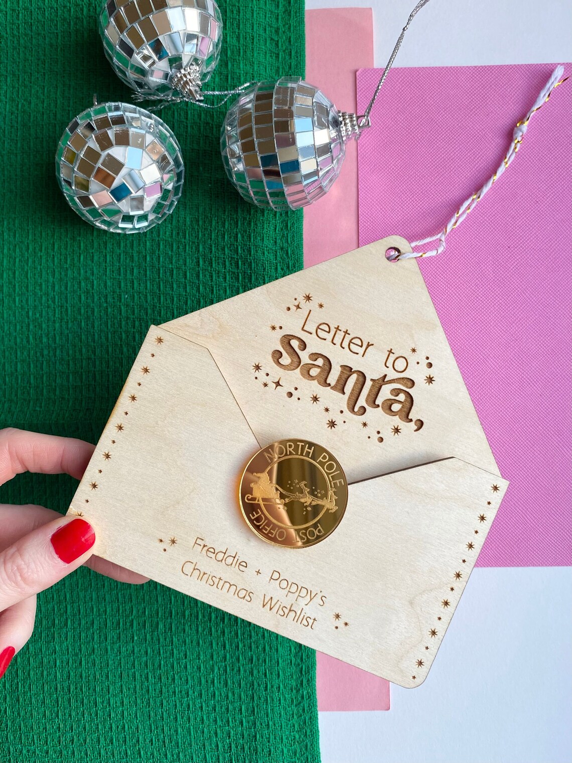 Personalised Wooden Santa Letter Holder - Letter to Father Christmas ...