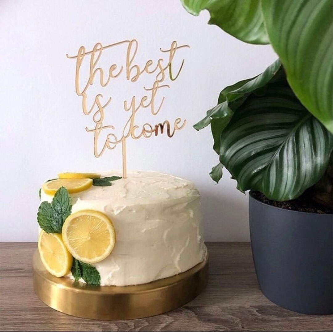 Gold Cake Topper - Gold Mirrored Cake Topper - Acrylic Cake Topper ...