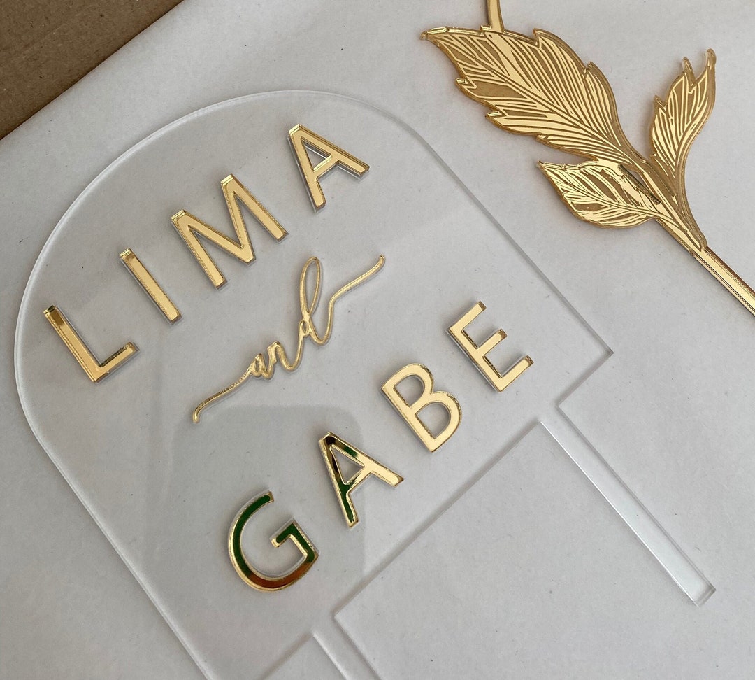 Arch Wedding Cake Topper - Personalised Wedding Cake Topper - Modern ...