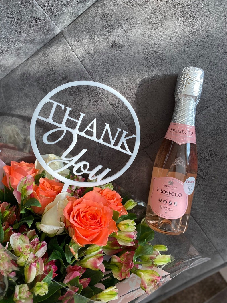 Thank You Bouquet Topper - Cake Topper - Bouquet Toppers - Flower ...