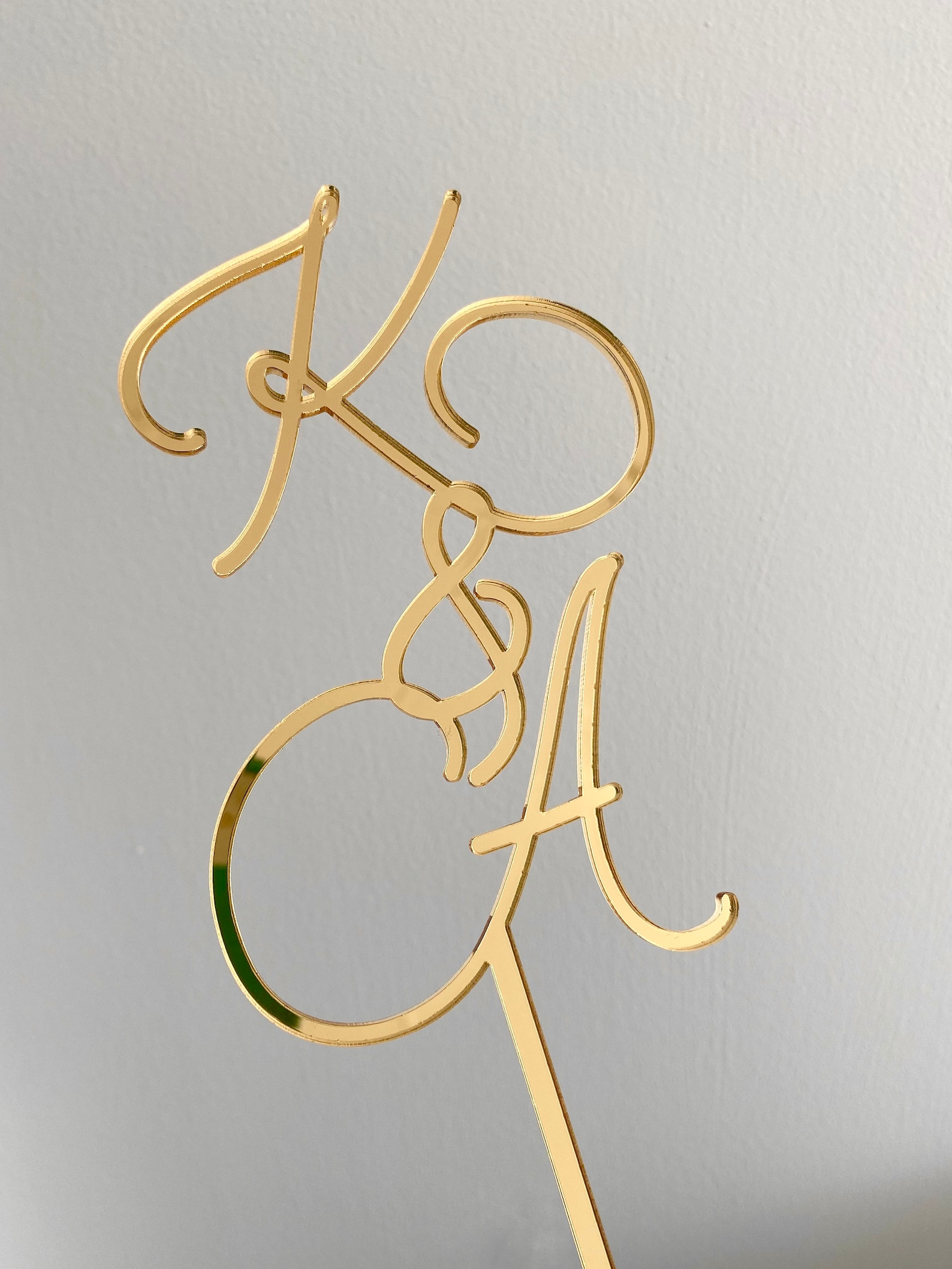 Initial Wedding Cake Topper - Engagement Cake Topper-gold Wedding Cake ...
