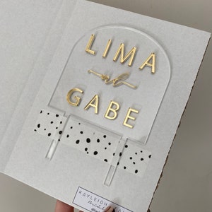 Arch Wedding Cake Topper - Personalised Wedding Cake Topper - Modern ...