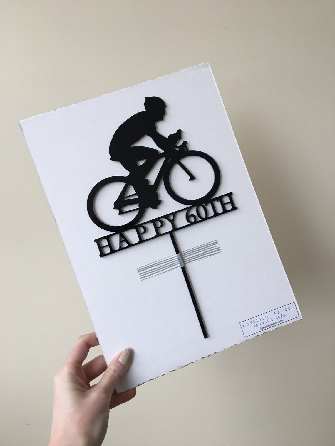 Bike Cake Topper - Black Bike Cake Topper - Acrylic Birthday Cake ...
