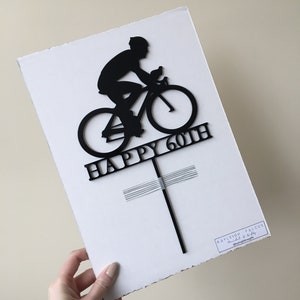 Bike Cake Topper - Black Bike Cake Topper - Acrylic Birthday Cake ...