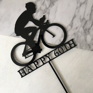 Bike Cake Topper - Black Bike Cake Topper - Acrylic Birthday Cake ...