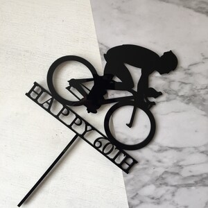 Bike Cake Topper - Black Bike Cake Topper - Acrylic Birthday Cake ...